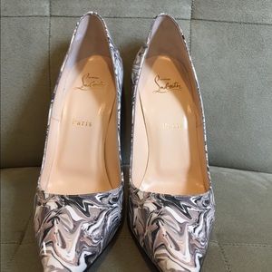 Christian Louboutin | Shoes | Christian Louboutin So Kate Grey White ...